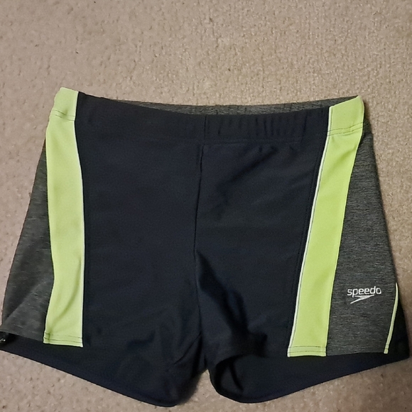 Speedo | Swim | Speedo Mens Black And Green Athletic Shorts | Poshmark